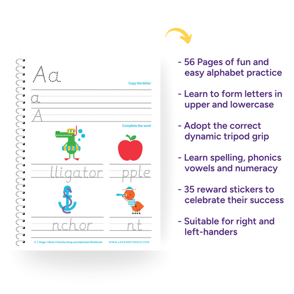 Handwriting And Alphabet Practice Stage 1 Book 2 - Age 3-5