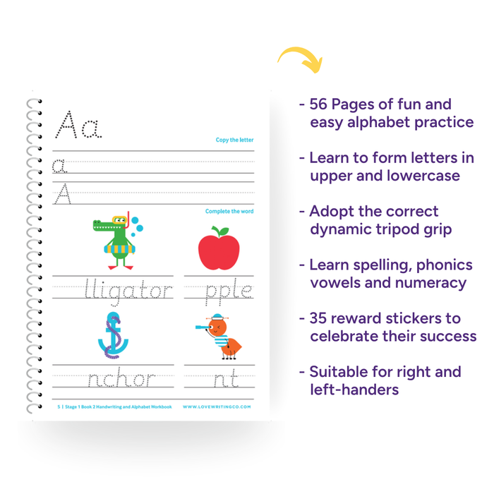 Handwriting And Alphabet Practice Stage 1 Book 2 - Age 3-5