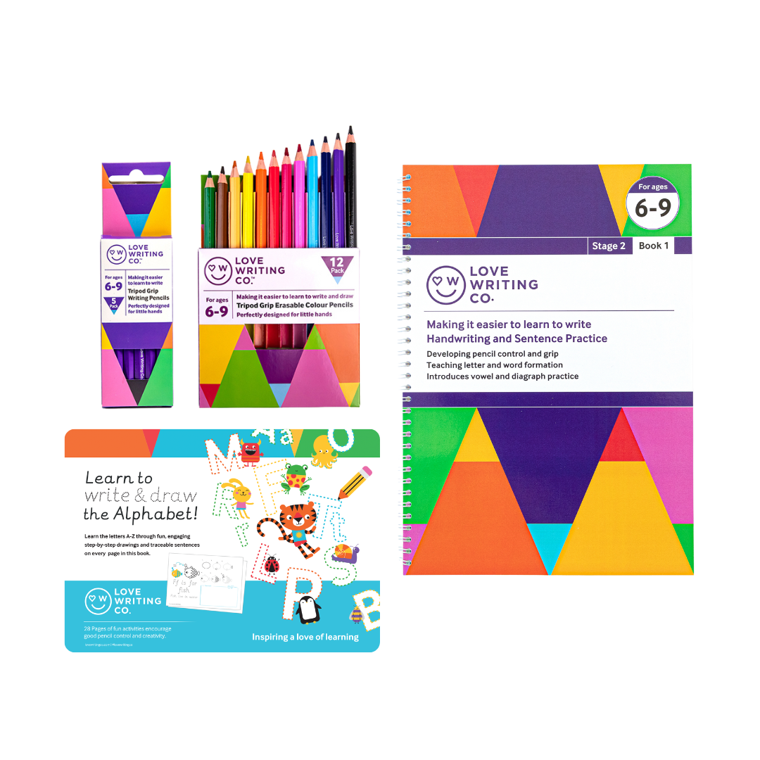 Left-Handed Creative Learning Pack for Ages 6-9-Improve Pencil Grip an
