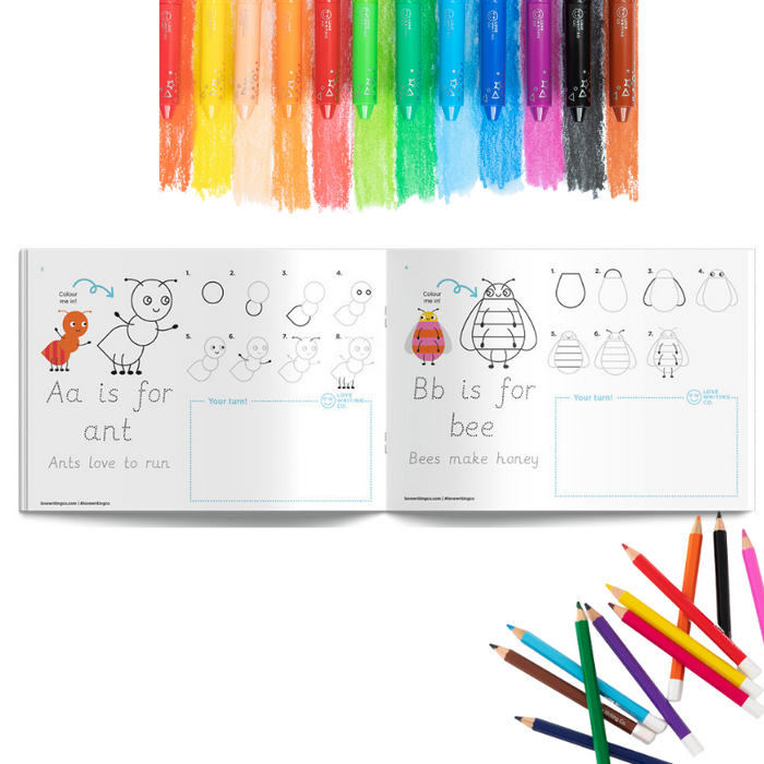 Learn How To Write & Draw The Alphabet Book: Learn letters A-Z ages 3+